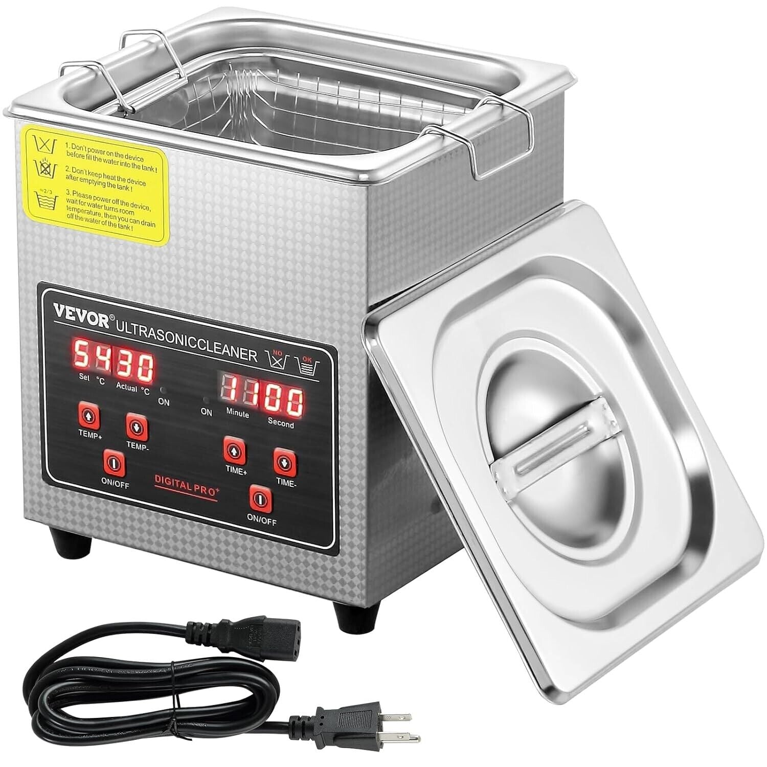 Ultrasonic Cleaner 2L with Timer & Heating Digital Sonic Cleaning Mach