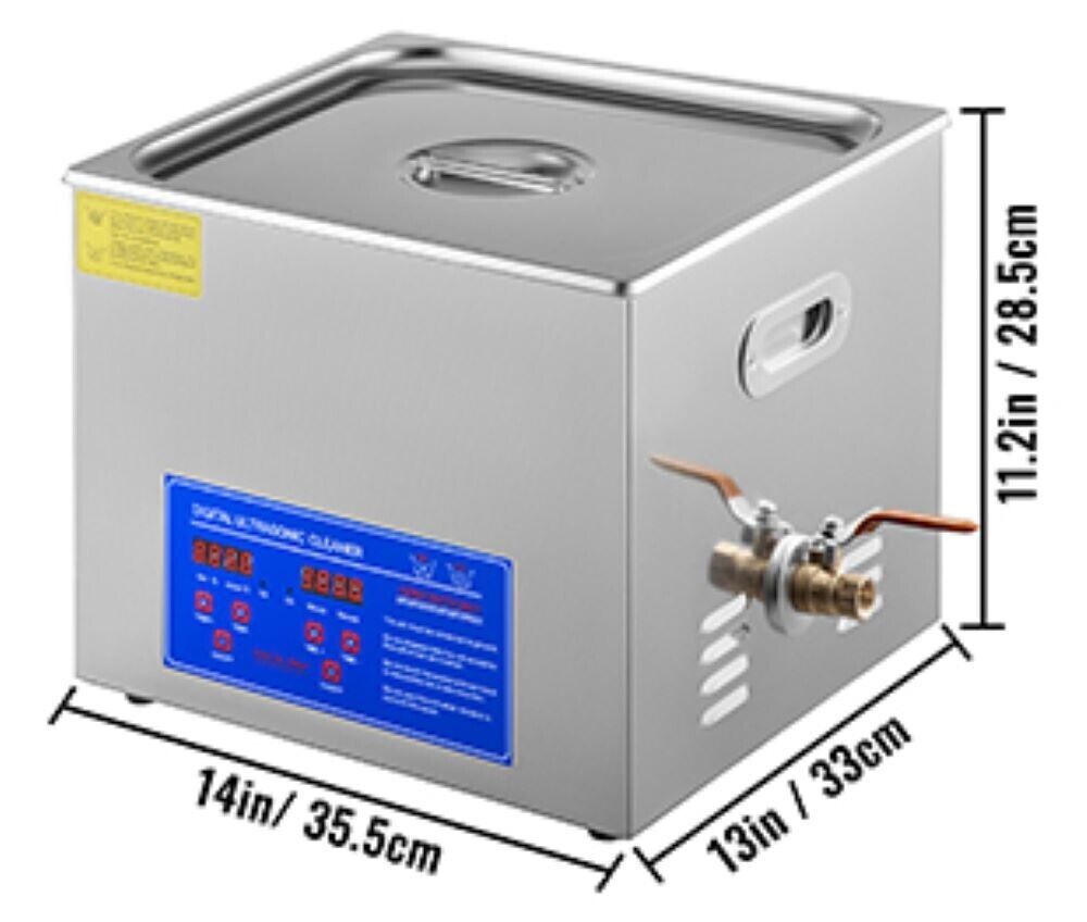 Ultrasonic Cleaning Bath 15L Digital Stainless Ultrasonic Cleaner Time