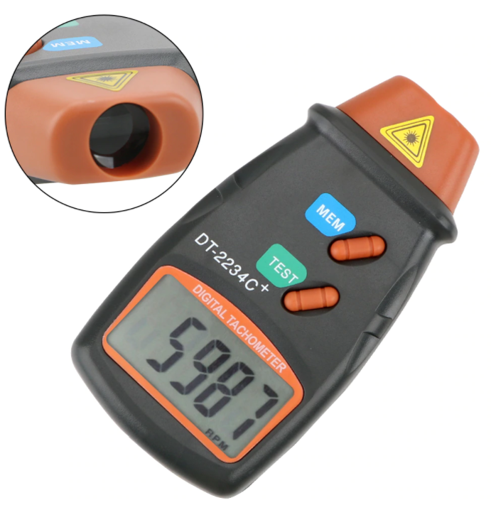 Non Contact Digital Laser Photo Tachometer RPM Tach Tester Meter LCD D