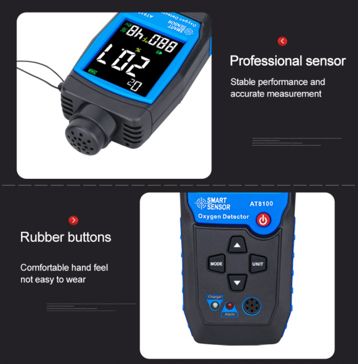 Oxygen Meter Detector O2 Gas Analyzer Reads Monitor In Air Tester 0-25