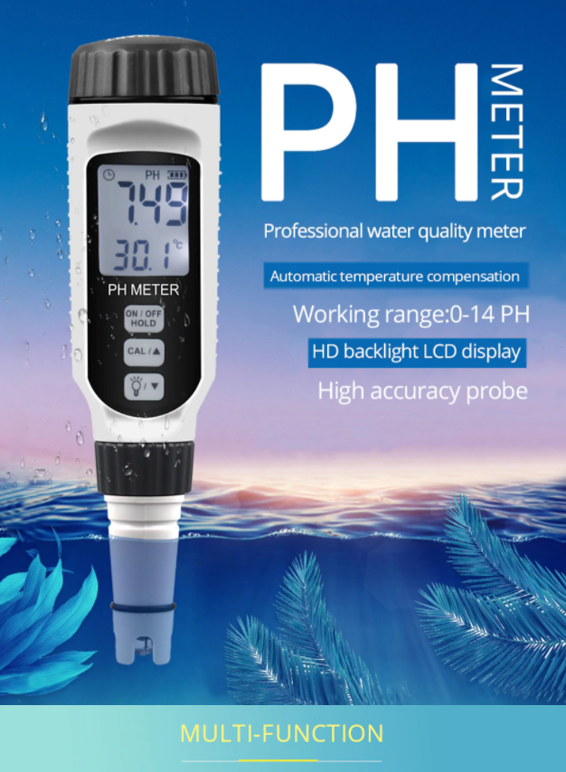 PH & Temperature Meter Digital Portable Water Quality Monitor Tester P