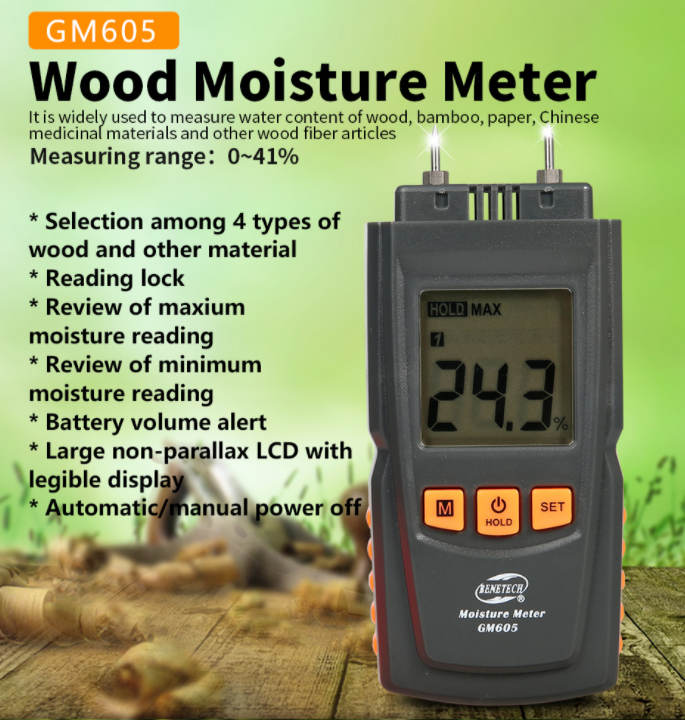 Digital Timber Wood Moisture Meter Measure Damp Detector LCD Tests 0.0