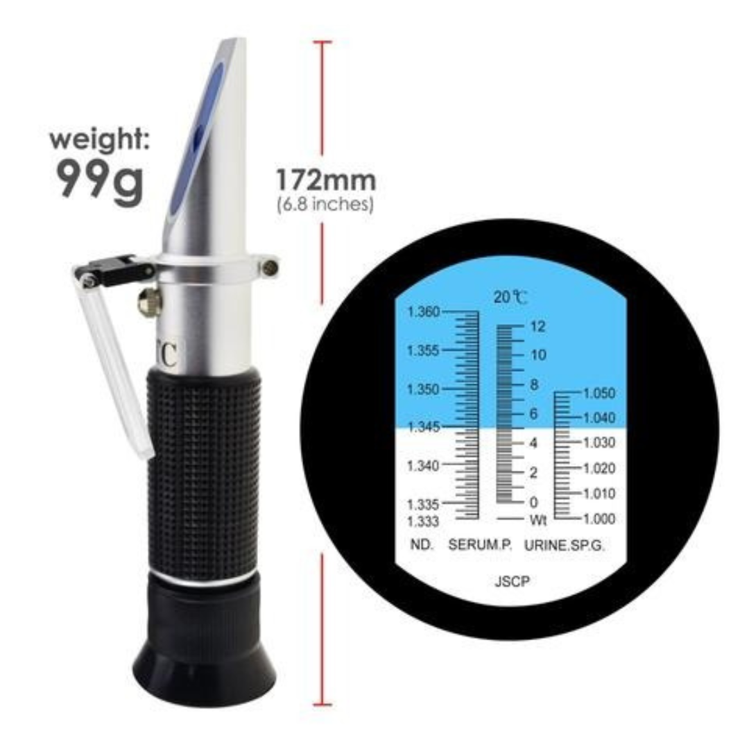 Urine Refractometer 3 in 1 Serum Protein, Specific Gravity & Refractiv