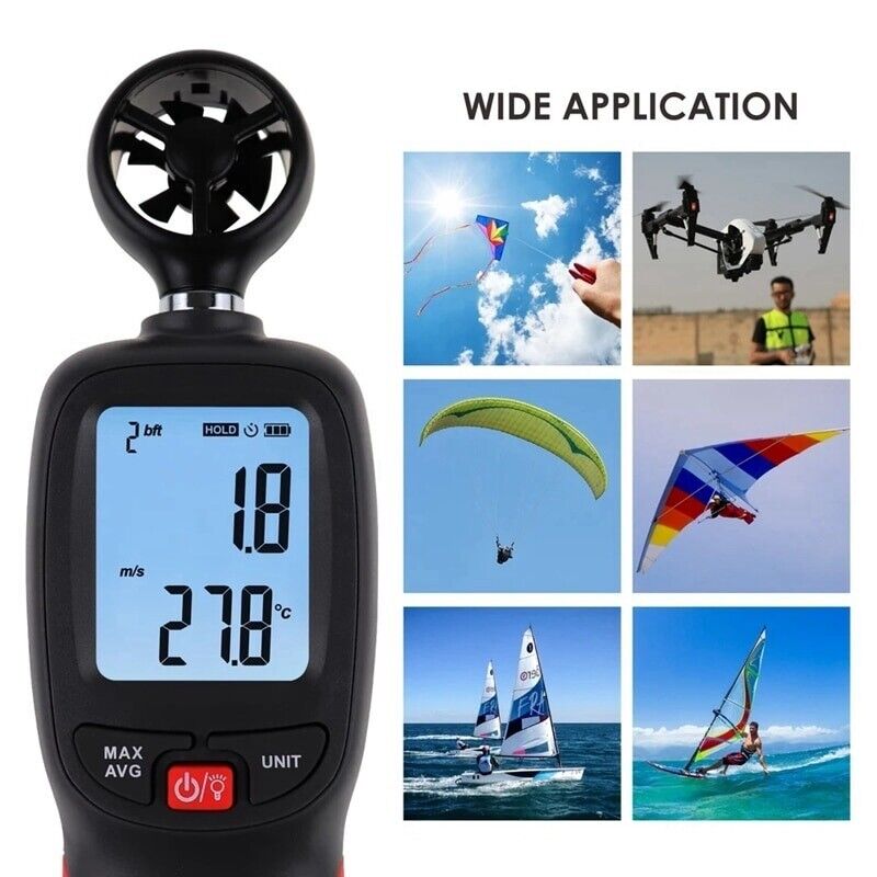 Digital Anemometer Wind Speed & Temperature Meter Air Flow Bluetooth W