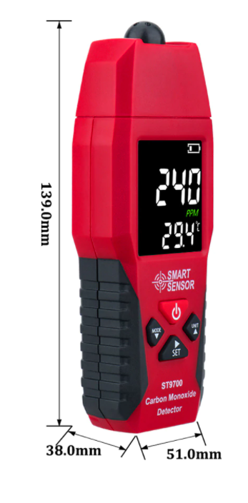 CARBON MONOXIDE METER CO GAS TESTER MONITOR DETECTOR GAUGE SMART SENSO