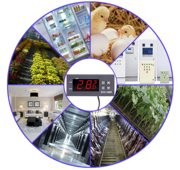 Temperature Digital Controller Thermostat Heating Cooling Temp Probe S