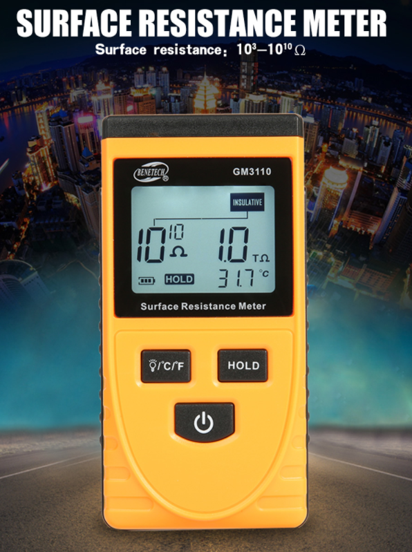 Surface Resistance Meter Tester & Temperature Measurement Anti-Static
