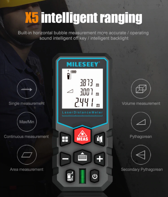 Laser Distance Meter Measurement 40m Rangefinder Digital Measuring Tap