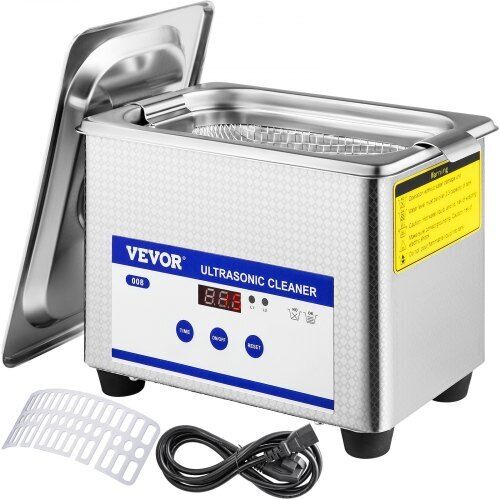 Ultrasonic Cleaner Bath Digital Portable 0.8L 800ml Tank With Timer VE