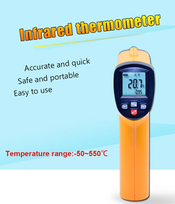 Non-Contact Digital Temp -50°C-550°C Gun Infrared Thermometer Benetech