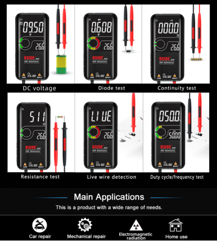 EMF Multimeter Electromagnetic Radiation Detector Radiation Monitor 99