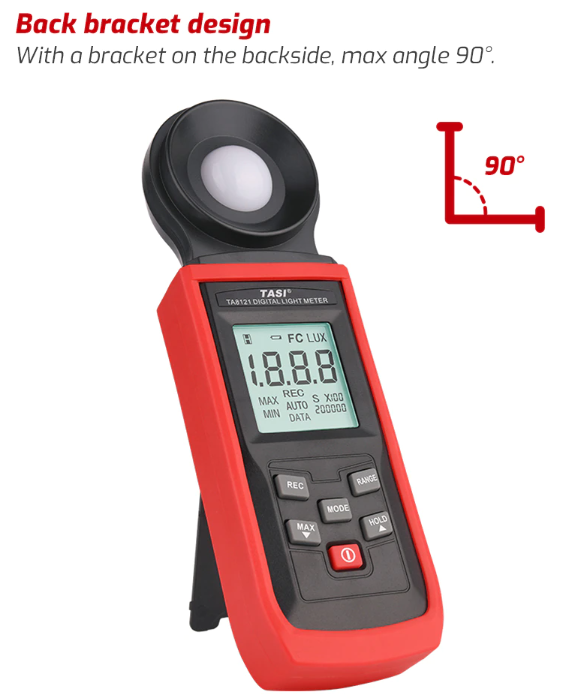 Digital Light Lux Meter Luxmeter 0~200,000 With Selectable Range & Tes