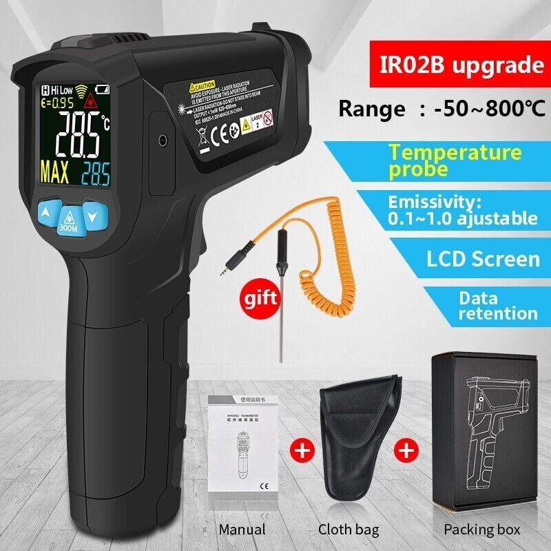 Infrared Thermometer High Temperature Non-Contact Temperature Humidity
